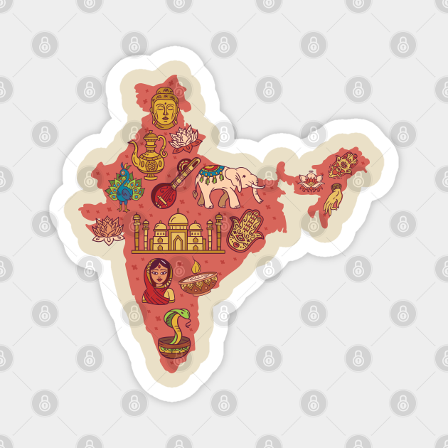 India Map - India - Magnet | TeePublic
