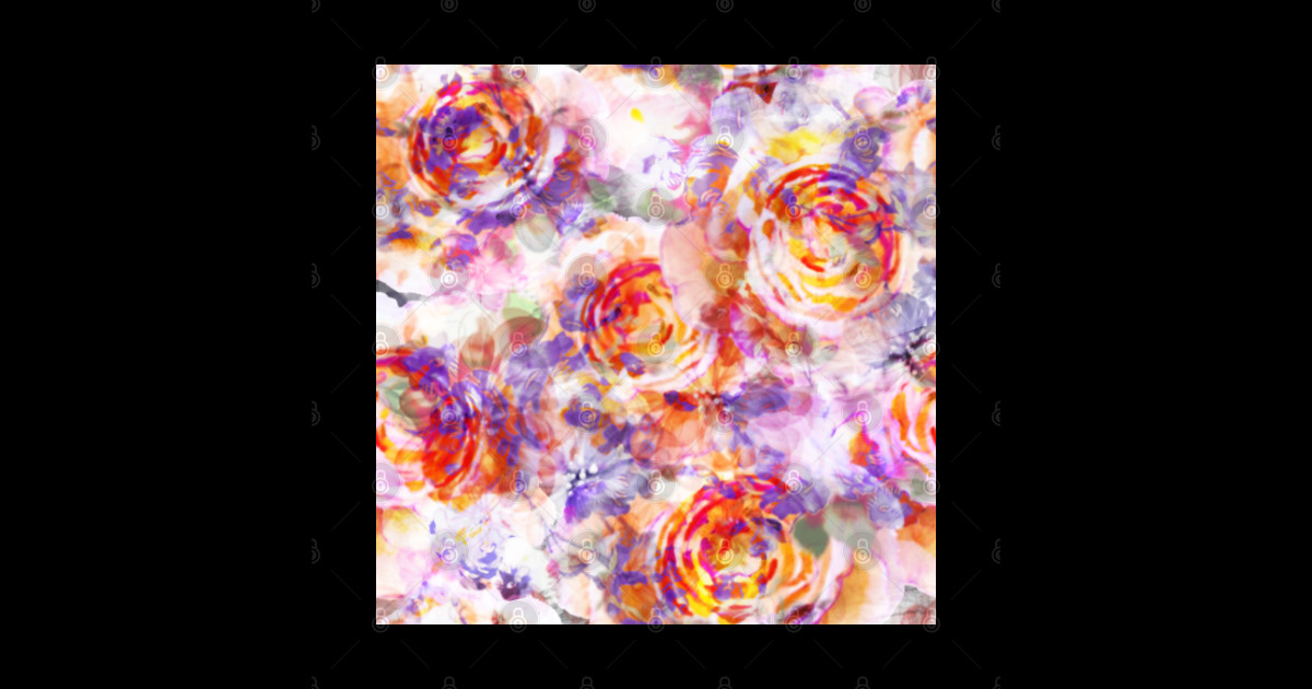 Pattern: Abstract Roses - Aop - Sticker | TeePublic