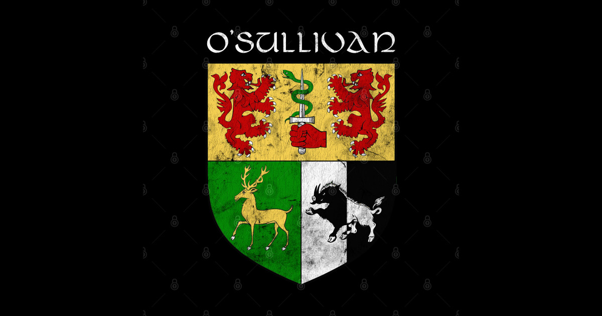 O'Sullivan / Faded Style Family Crest Design - Osullivan - Sticker ...