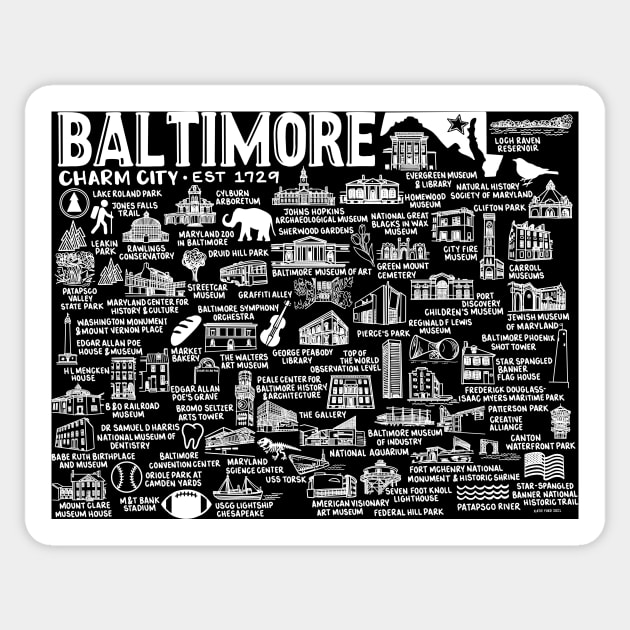 Baltimore Map - Baltimore - Sticker | TeePublic