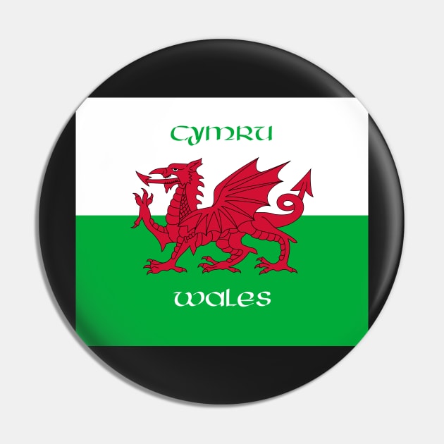 Cymru / Wales - The Welsh Dragon Flag - Wales - Pin | TeePublic