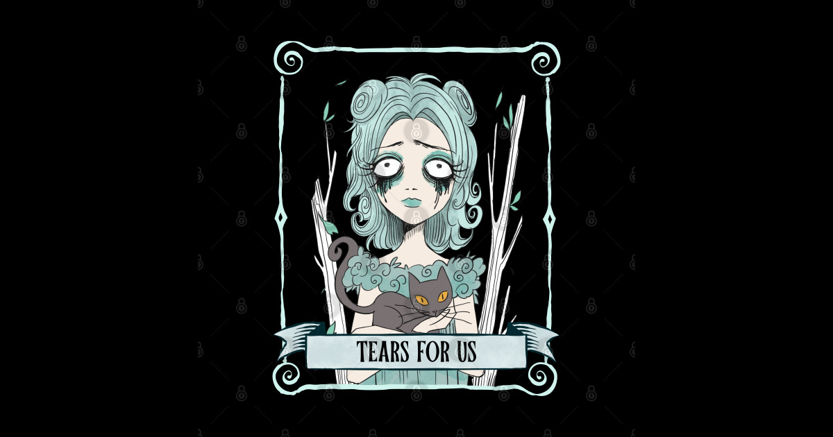 Sad Goth Girl Holding a Cat - Sad Goth Girl Holding A Cat - Sticker ...