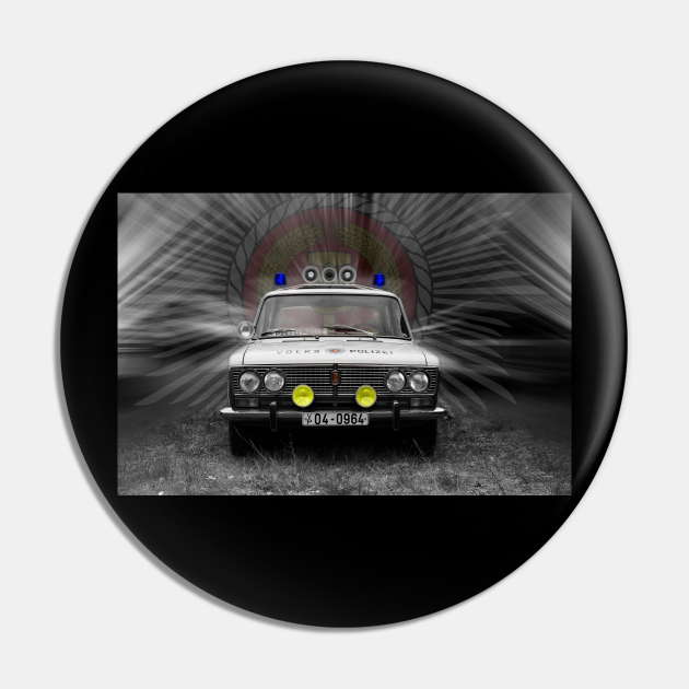 police car, ddr volkspolizei car - Volkspolizei - Pin | TeePublic