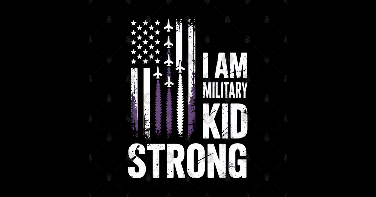 I Am Military Kid Strong Purple Up Kids Military Child Month - I Am ...