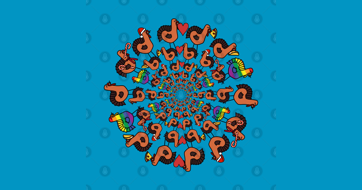 Ever Decreasing Circles Thanksgiving Turkey - Thanksgiving - T-Shirt ...