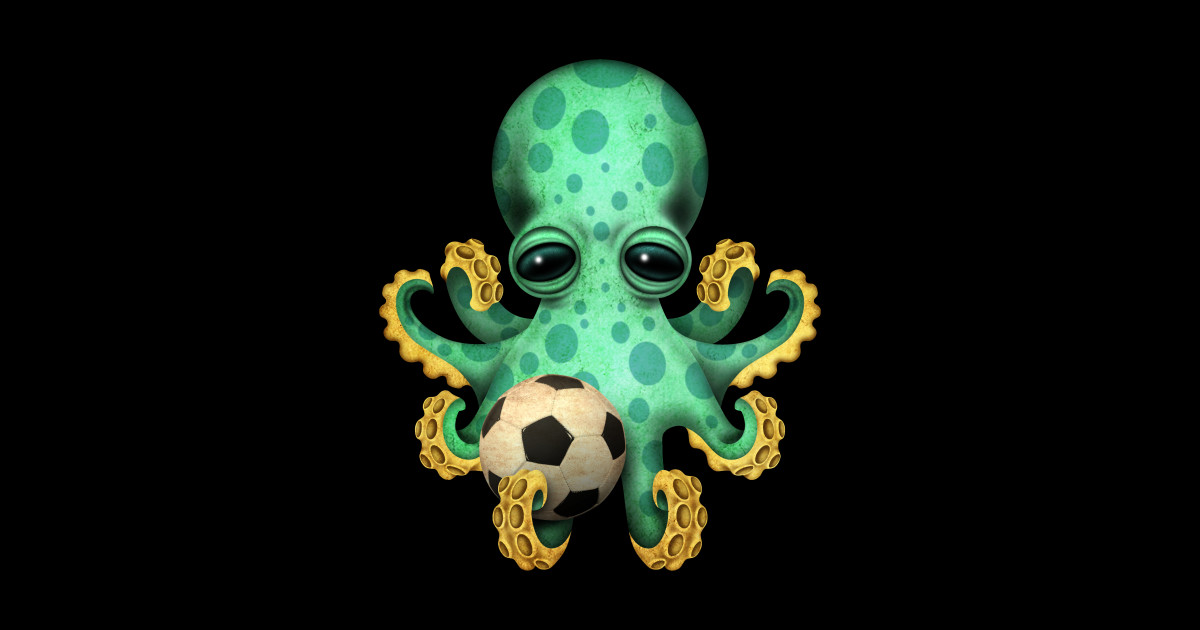 Cute Baby Octopus With Football Soccer Ball - Football - Posters and ...