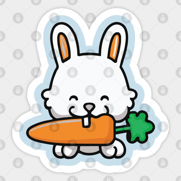Cute Bunny Drawing cartoon - Cute Bunny - Sticker | TeePublic