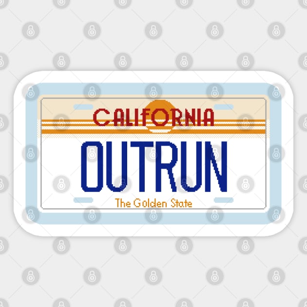 Outrun Plate 8-Bit - Video Games - Sticker | TeePublic