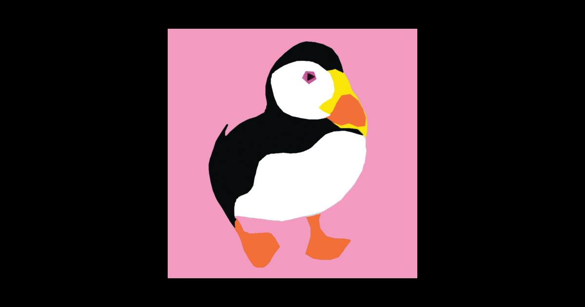 Pink puffin print - Puffin - Sticker | TeePublic