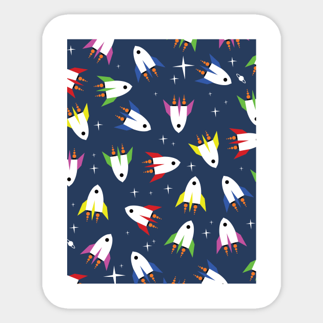 Rocket Ship Pattern - Rocket Ship - Sticker | TeePublic