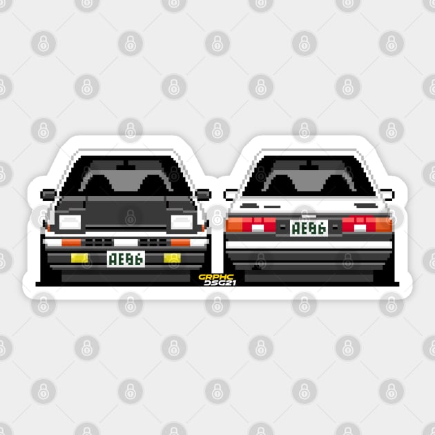 Toyota Sprinter AE86 Hachiroku Initial-D Pixel - Ae86 - Sticker | TeePublic