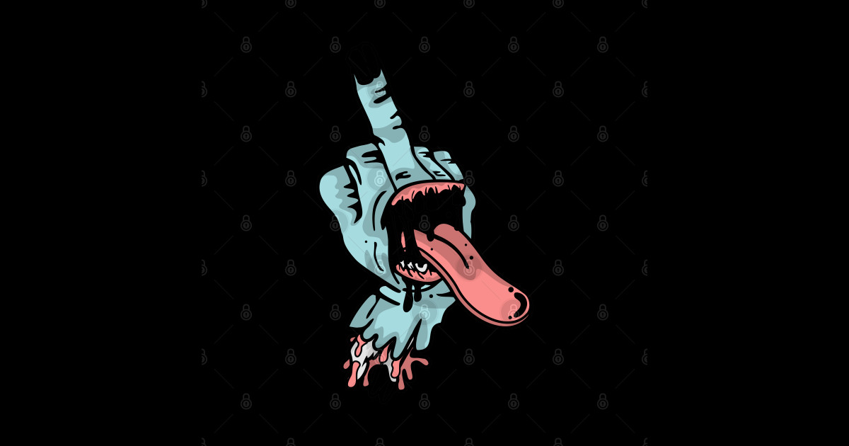 Zombie Middle Finger - Zombie - T-Shirt | TeePublic