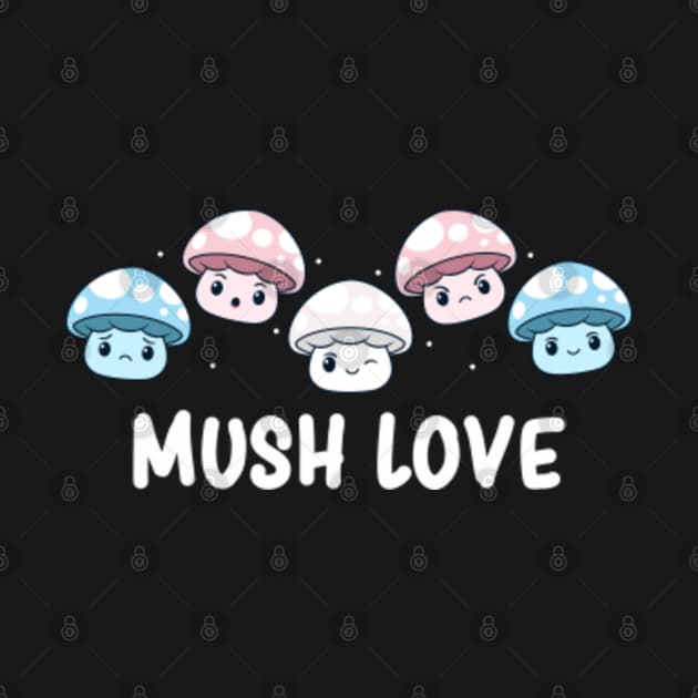 Subtle Transgender Pride Flag Cute Kawaii Trans Mushroom - Transgender ...