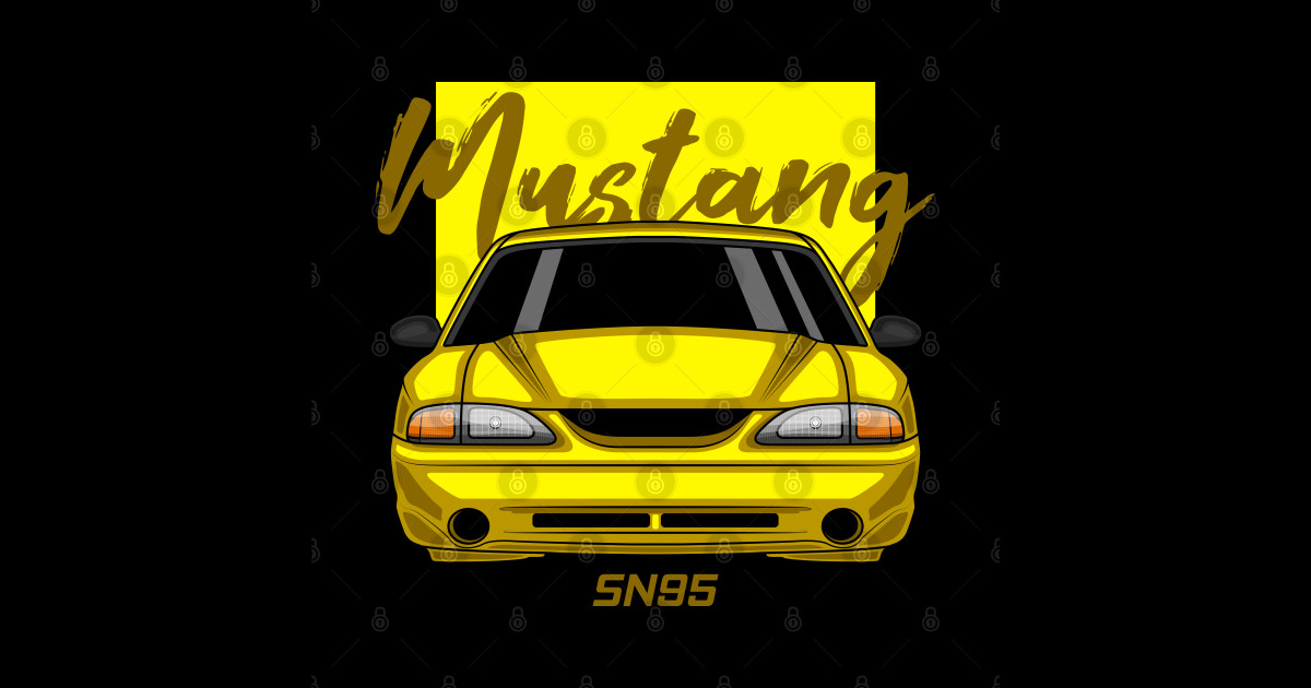 Front Yellow MK4 Stang Muscle - Sn95 - Posters and Art Prints | TeePublic
