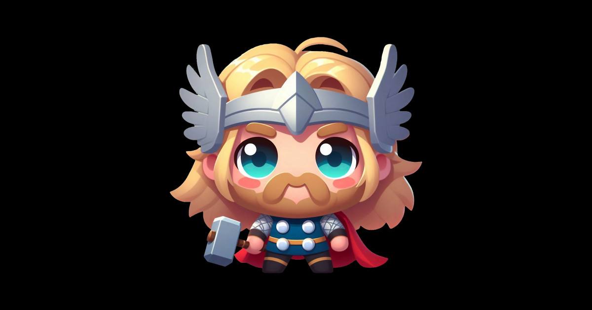 Cute Thor from scandinavian mythology - Thor Odinson - Sticker | TeePublic