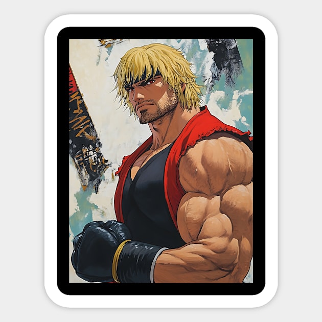 Ken Street Fighter Fanart - Ken - Sticker | TeePublic