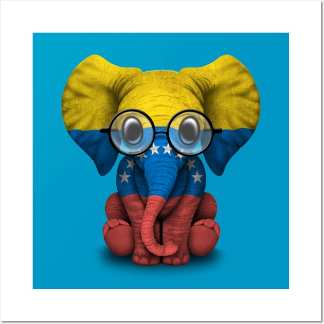 Baby Elephant with Glasses and Venezuelan Flag - Venezuela - Posters ...