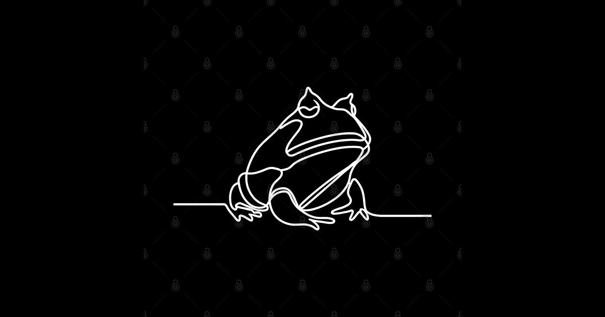 Pacman Frog Line Drawing - Frog - Posters and Art Prints | TeePublic