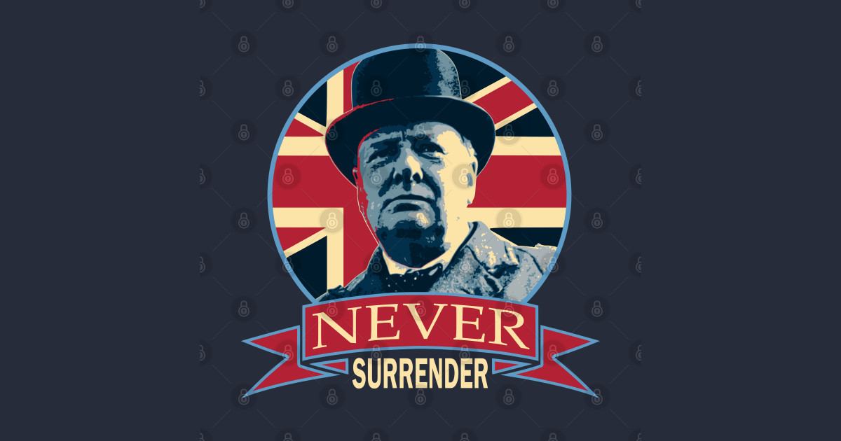 Winston Churchill Never Surrender Union Jack Banner Pop Art - Winston ...