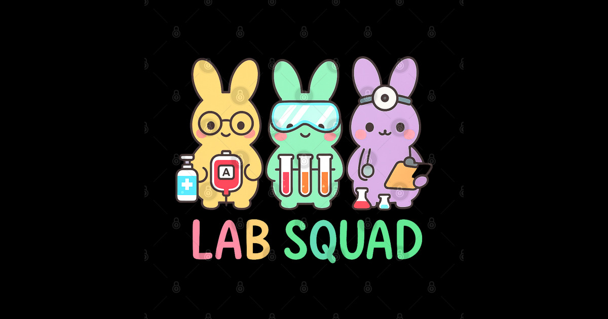 Lab Squad Bunnies Lab Team Tech Laboratory Assistant Easter T-Shirt ...