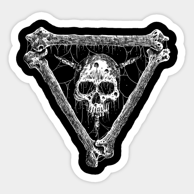 skull in a triangle - Death Metal Artwork - Sticker | TeePublic