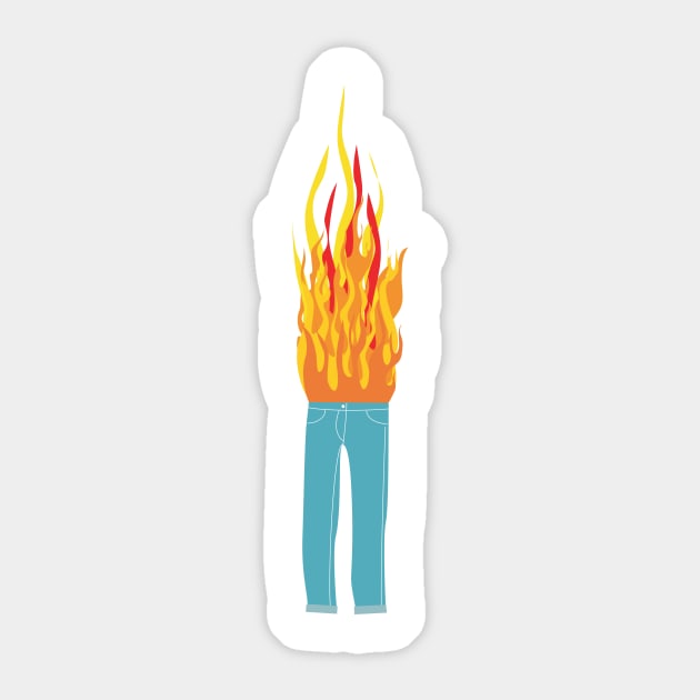 Pants On Fire - Funny Cartoon Pants On Fire - Sticker | TeePublic