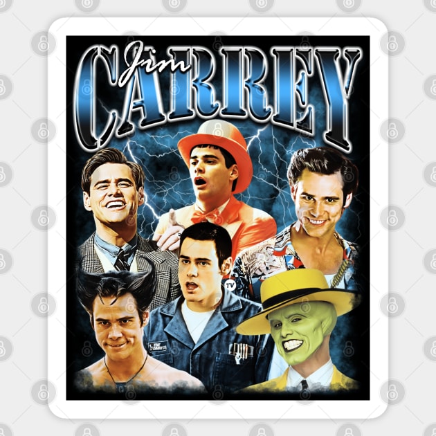 Jim Carrey - 90’s icon bootleg style - Jim Carrey - Sticker | TeePublic