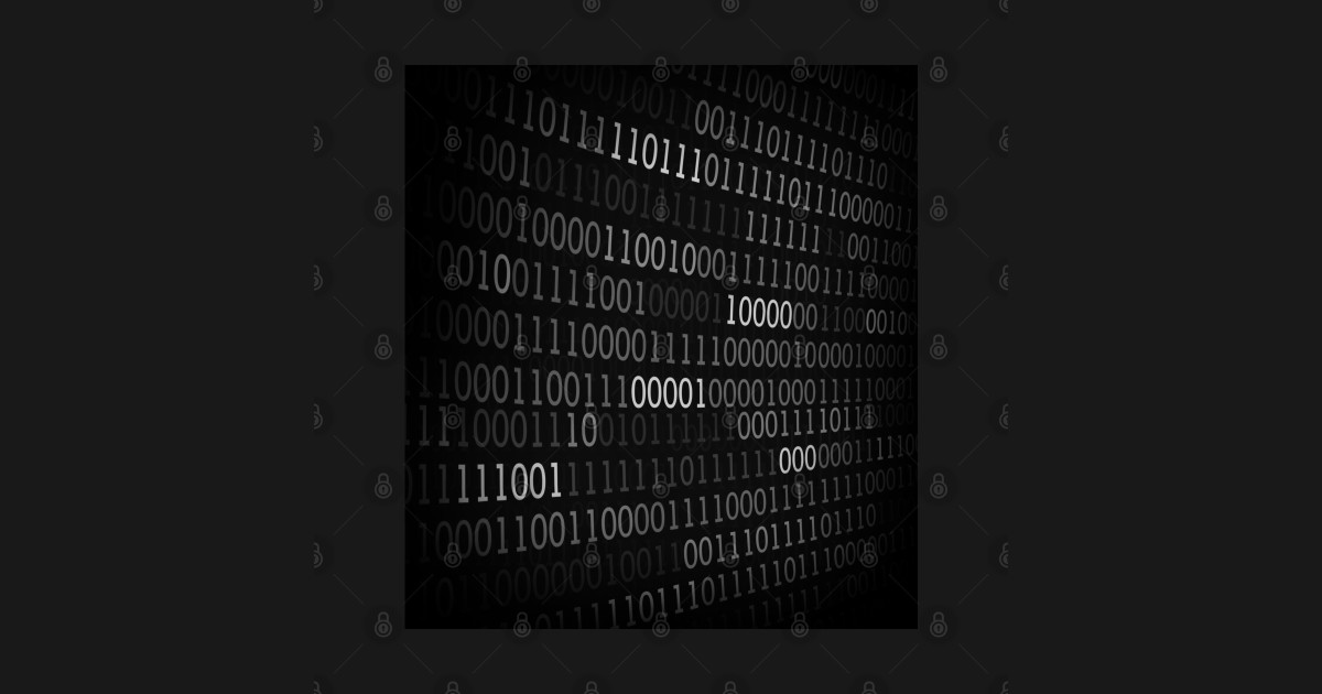 Black and white binary code design - Binary Code - T-Shirt | TeePublic