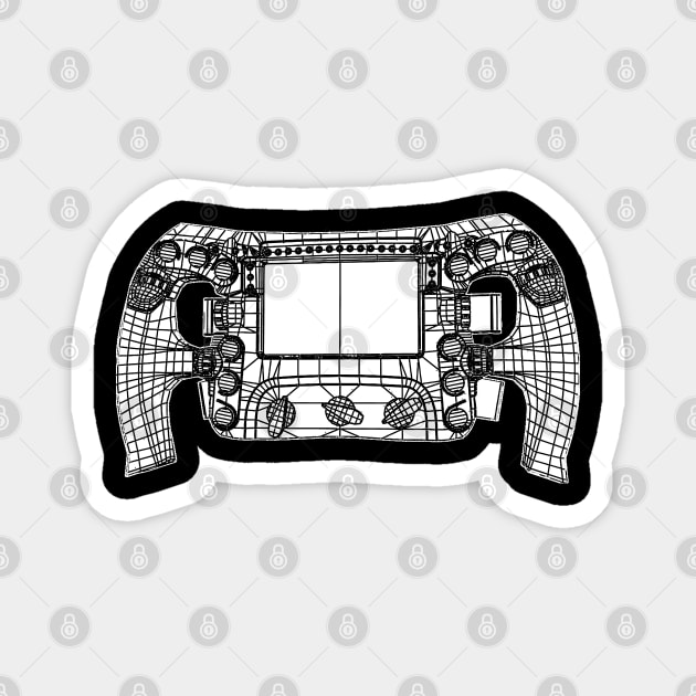 White F1 Steering Wheel Blueprint Sketch Art - Formula 1 - Magnet ...