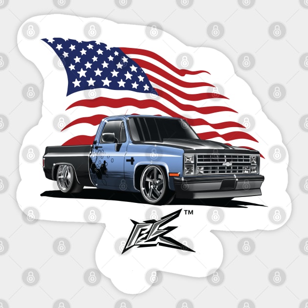 chevrolet c10 truck blue - Chevy C10 - Sticker | TeePublic