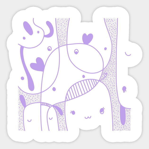 Violet Doodle art - Doodleart - Sticker | TeePublic