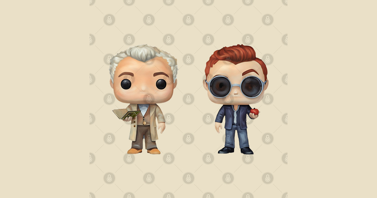 Cute Aziraphale and Crowley 2 - Good Omens - T-Shirt | TeePublic