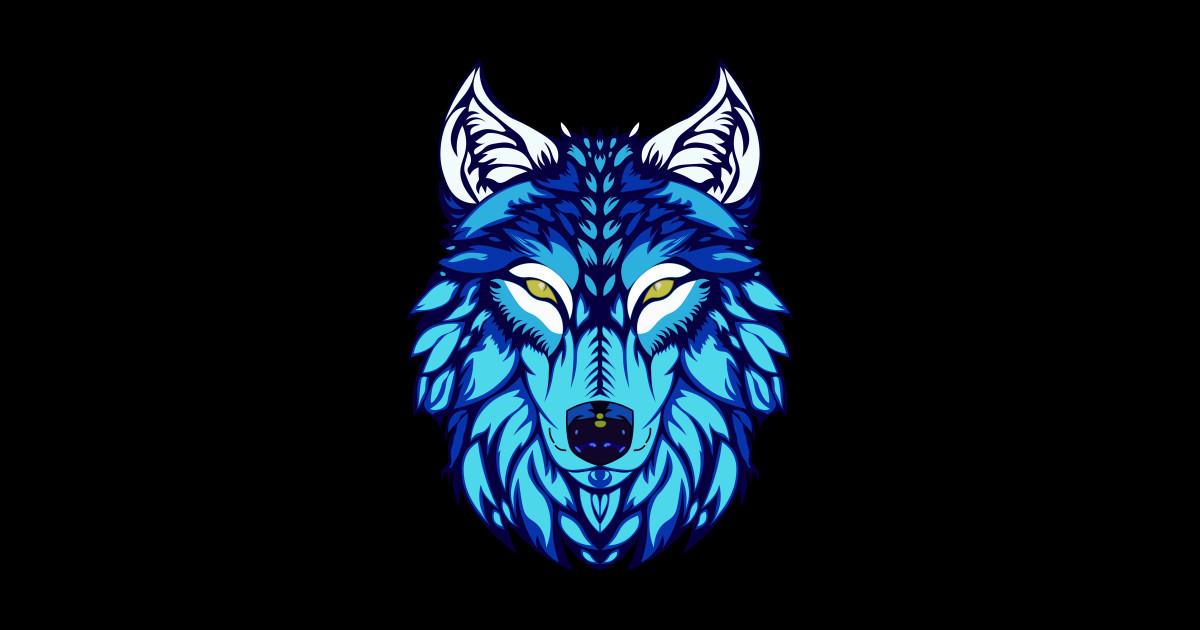 blue wolf - Wolf - Sticker | TeePublic