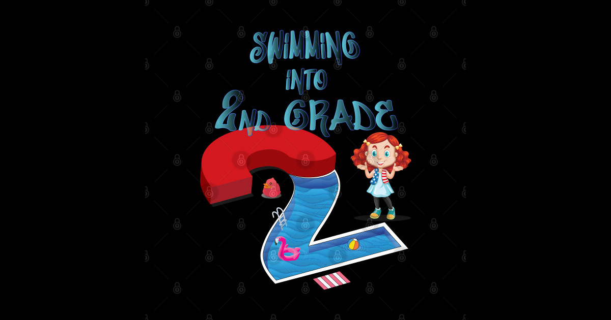 Swimming Into 2nd Grade Back To School Girl - 2nd Grade - Posters and ...