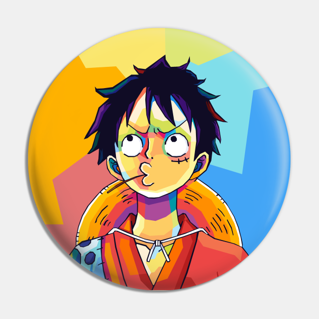 Luffy One Piece Wpap Art - One Piece - Pin | TeePublic