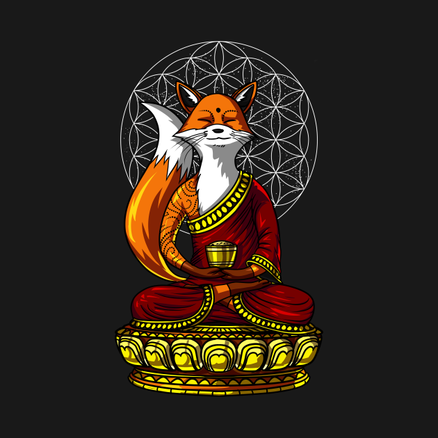 Fox Buddha - Fox Yoga - T-Shirt | TeePublic