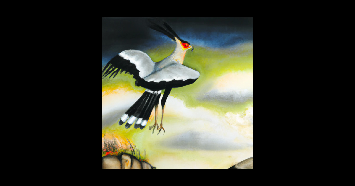 Secretary Bird In Flight - Thatmacko - Sticker | TeePublic