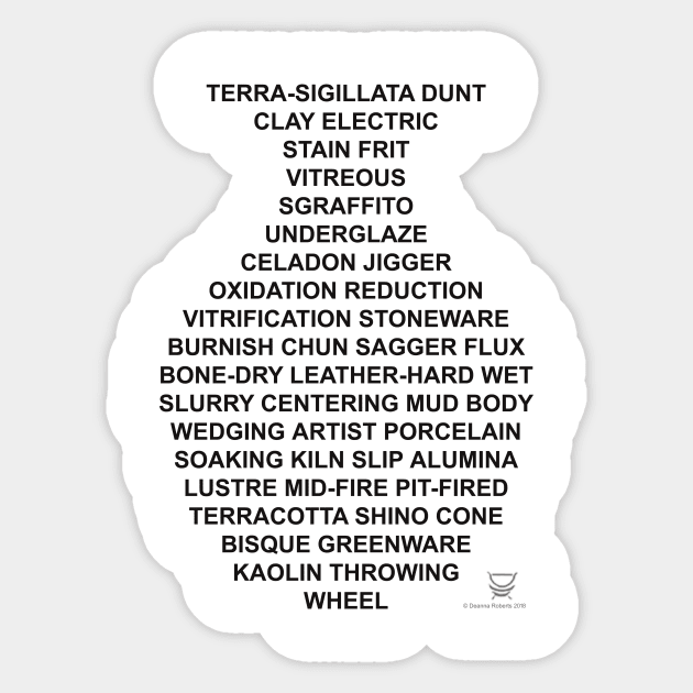 Pottery words - Pottery Words - Sticker | TeePublic