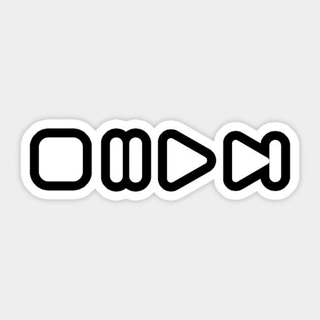 Play Pause Forward Backward Button - Multimedia - Sticker | TeePublic
