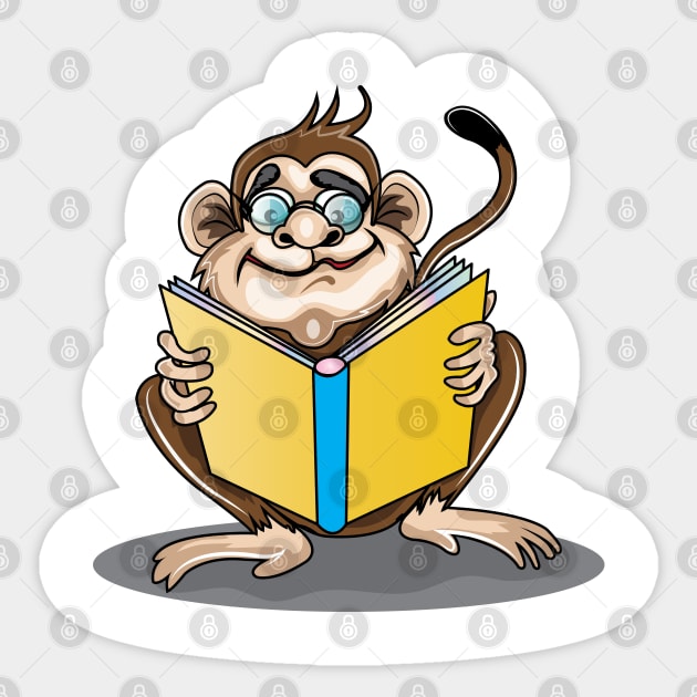 monkey reading clipart