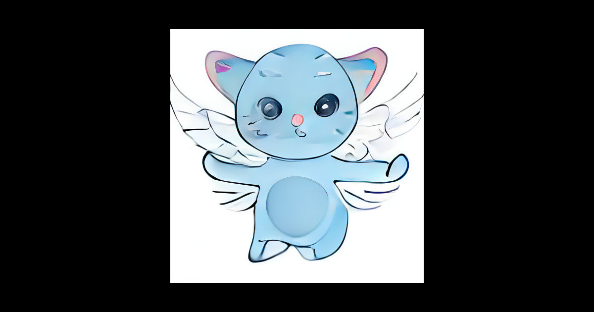 BLUE ANGEL CAT - Cat - Sticker | TeePublic