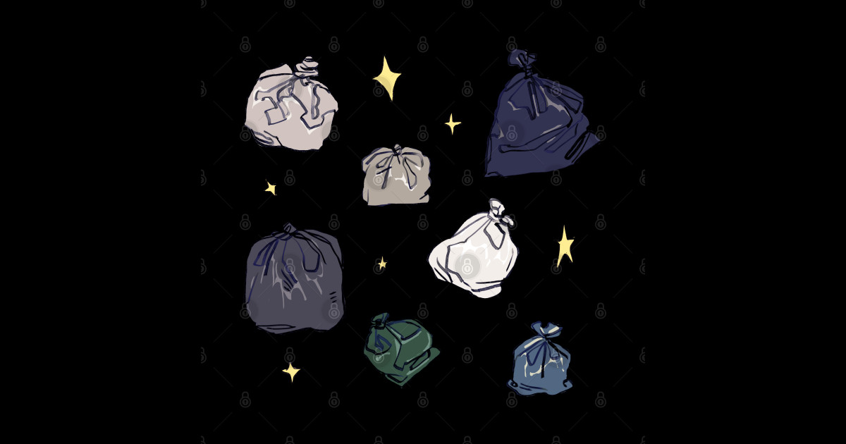 sparkly starry pastel trash bag garbage pattern - Trash - Magnet ...