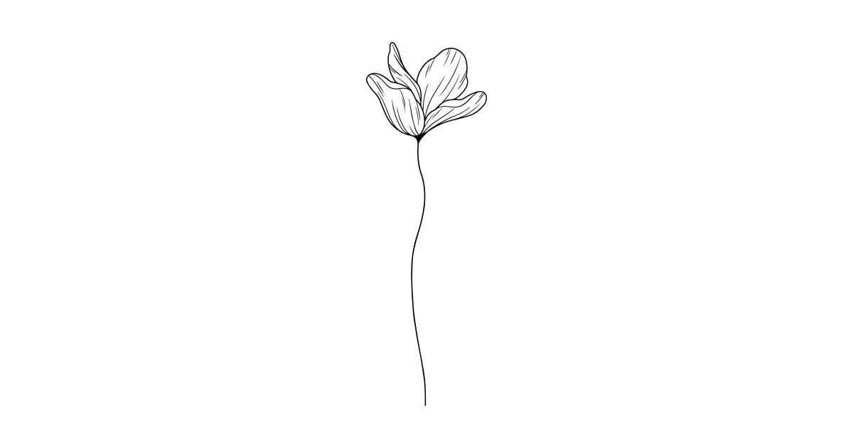 Blume Line Art Mohnblume Line Work Schlicht - Blume Line Art - T-Shirt ...