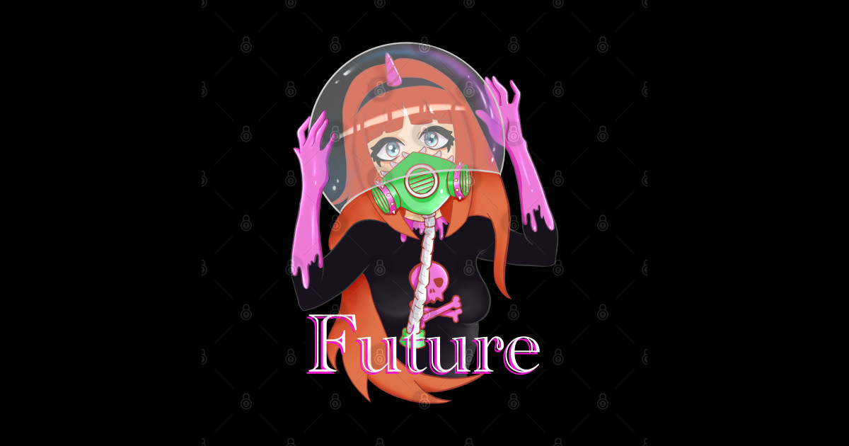 Anime Girl Biohazard Gas Mask Aesthetic Cyber Style - Anime - Posters ...