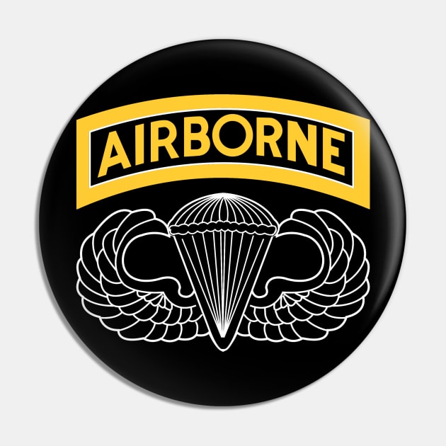 US Army Airborne Tab & Wings - Thom Tran - Pin | TeePublic