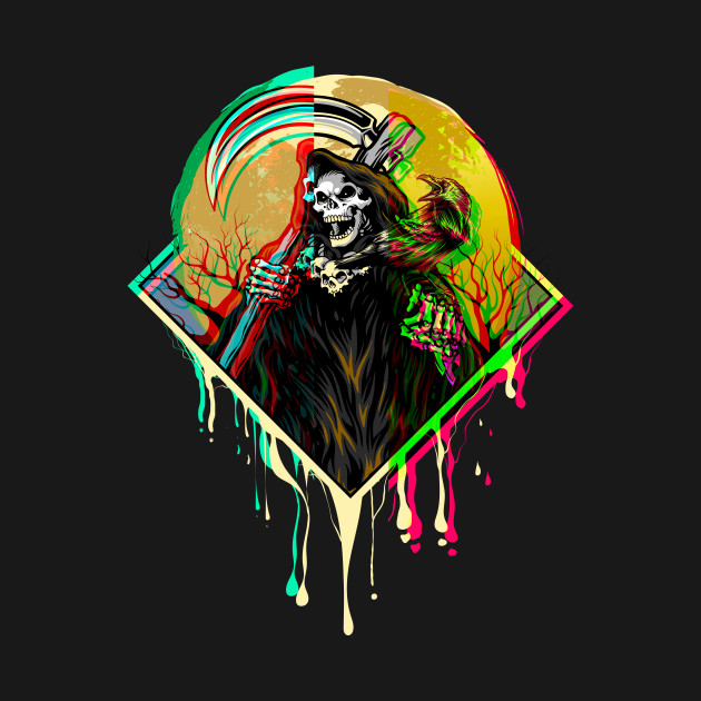 Grim Reaper Crow Occult Raven Goth Angel Of Death - Raven - T-Shirt ...