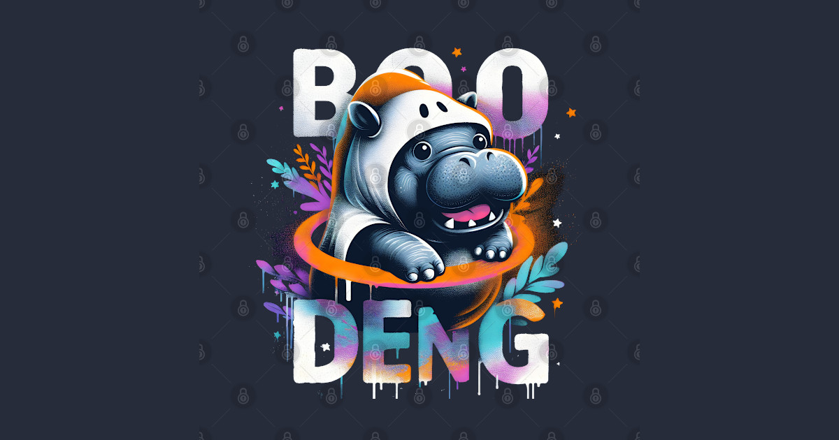 Boo Deng Moodeng Fun Viral Famous Hippo Ghost Halloween Puns - Moo Deng ...