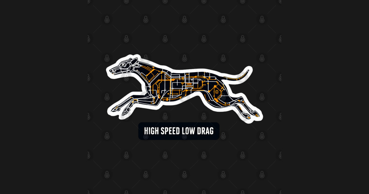 High Speed Low Drag Blueprint - Greyhound - T-Shirt | TeePublic
