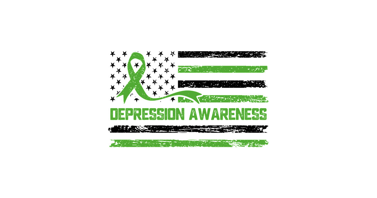 Depression Awareness Month American Flag Ribbon - Depression Awareness ...