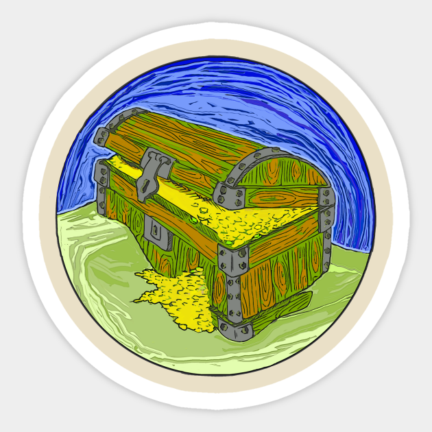Sunken Treasure Chest 3 - Sunken Treasure - Sticker | TeePublic
